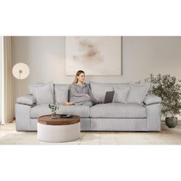 Home Affaire Big-Sofa &raquo;Soft&Cosy XL, B: 246 cm - OTTO. Verl&auml;ssliche Qualit&auml;t.&laquo; Mega-Sofa, Cord oder Chenille-Struktur, mit Federkern & 4 Zierkissen 