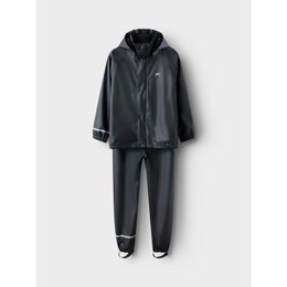 name it M&auml;dchen Regenmantel &raquo;NKNDRY10 f&uuml;r M&auml;dchen mit Regenjacke und Hose im Set&laquo; Set, 2 Stk. unifarben, casual, regular fit, Kunstfaser, Web schwarz 