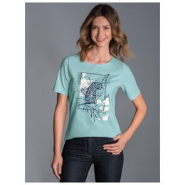 TRIGEMA T-Shirt &raquo;T-Shirt mit floralem Leo-Print&laquo; 1 Stk. gletscher M M DELUXE-Single-Jersey