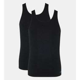 Sloggi Tanktop &raquo;men GO ABC 2.0&laquo; 2er Pack, Rundhalsausschnitt, &auml;rmellos, Regular Fit, Baumwollmischung BLACK S S Herren-Tanktop von Sloggi