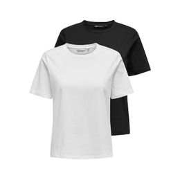 Only Kurzarmshirt &raquo;ONL&ndash; Doppelpack T-Shirts f&uuml;r Alltag und Freizeit&laquo; Packung, 2 Stk. regular fit, Jersey, Baumwolle, Rundhals, unifarben Black...