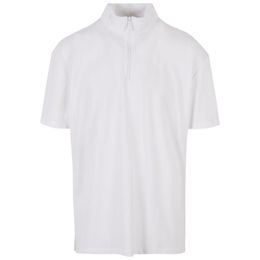 Urban Classics T-Shirt &raquo;Herren Boxy Zip Pique Tee&laquo; 1 Stk. white M M Kantiges M&auml;nner T-Shirt mit Stehkragen und Rei&szlig;verschluss-Revers