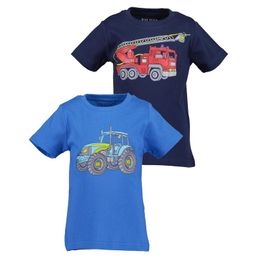 Blue Seven T-Shirt &raquo;Jungen T-Shirts&laquo; 2 Stk. M01 - BLAU + ULTRAMARIN 128 128 Cooler 2er Pack T-Shirts f&uuml;r Jungen