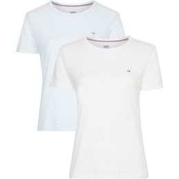 Tommy Jeans Rundhalsshirt &raquo;TJW 2PACK SOFT JERSEY TEE&laquo; 2er-Pack, 2 Stk. mit Logo-Flag-Stickerei White / Pink L (40) L (40) Figurbetonter Schnitt,...