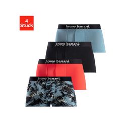 Bruno Banani Boxer &raquo;Boxershorts f&uuml;r Herren&laquo; Packung, 4er-Pack, 4 Stk. mit Palmendruck und unifarben aus Baumwollmischung grau...