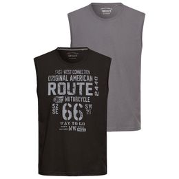 MAN'S WORLD MAN'S WORLD Muscleshirt 2er-Pack, ärmellos, bedruckt, Rundhalsausschnitt, aus 100% Baumwolle grau /schwarz S (44/46) S (44/46) Muscleshirt im...