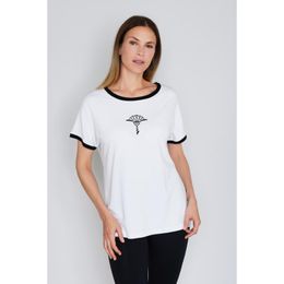 JOOP! Pyjamaoberteil &raquo;Move&laquo; Kurzarm, atmungsaktiv, Cornflower-Print Cloud Dancer 44 44 Atmungsaktiver, stretchiger Modaljersey &ndash; ideal f&uuml;r Bewegung...