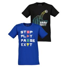 Blue Seven T-Shirt &raquo;Teenager Jungen T-Shirts&laquo; 2 Stk. M01 - SCHWARZ + OCEAN 152 152 Coole Jungen T-Shirts im Doppelpack