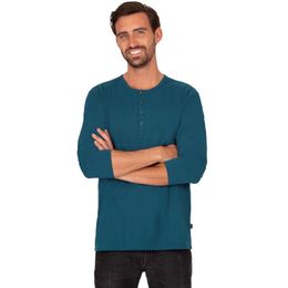 TRIGEMA Longsleeve &raquo;Langarmshirt mit Knopfleiste&laquo; 1 Stk. saphir-melange XL XL DELUXE-Single-Jersey