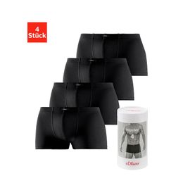 s.Oliver Hipster Dose, 4 Stk. knapp sitzende Boxershorts aus Baumwollmischung in der Dose verpackt schwarz S - 4 Stk. 4 Stk. S s.Oliver Hipster im...