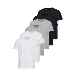 MAN'S WORLD Man's World Herren Rundhalsshirt Packung, 6-er Pack, 6 Stk. Kurzarm, unifarben, Rundhals, aus Baumwolle wei&szlig; M (48/50)