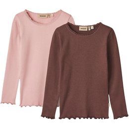 Wheat Langarmshirt &raquo;2 Rib T-Shirt L/S Reese&laquo; Packung, 2 Stk. rose frost eggplant 98 98 2er-Pack lang&auml;rmlige Rippen-T-Shirts aus einer weichen...
