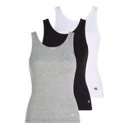 Calvin Klein Underwear Damen Tanktop &raquo;SCOOP NECK COTTON TANK 3PK&laquo; Packung, 3er-Pack, 3 Stk. mit Logostickerei schwarz-wei&szlig; S (36)