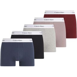 Calvin Klein Underwear Trunk &raquo;TRUNK 5PK&laquo; Packung, 5er-Pack, 5 Stk. mit Logo-Elastikbund (5 St&uuml;ck) BLK, GR H, SYRAH, HSPHERE BL, S TRP XL (54) - 5...