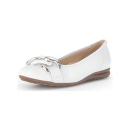 Gabor COMFORT Ballerina »Ballerinas Leder« Weiß/Silber 42 42 Absatzhöhe: 2 cm