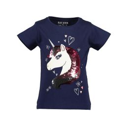 Blue Seven T-Shirt »Mädchen T-Shirts« 1 Stk. 564 - ULTRAMARIN 128 128 Mädchen T-Shirt mit Einhorndruck