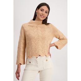 monari Wollpullover im Ajourstrick pfirsich 46 46 Femininer Pullover mit Ajourstrickmuster von monari