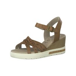 Tamaris Keilsandalette &raquo;Sandalen Leder&laquo; Cognac 37 37 Verschluss: Schlie&szlig;e