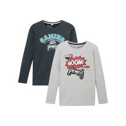 bonprix Kinder bonprix Langarmshirt Packung, 2, 2 Stk. schwarz 164/170