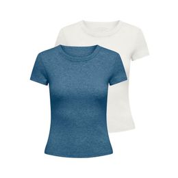 Only Kurzarmshirt »ONLEASY S/S TOP CS JRS 2 PACK« Packung, 2 Stk. Coronet Blue Pack:Cloud dancer S (36) S (36) Doppelpackung Basic Shirts von Only