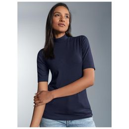 TRIGEMA Damen T-Shirt &raquo;TRIGEMA T-Shirt mit elastischem Stehkragen&laquo; 1 Stk. blau M
