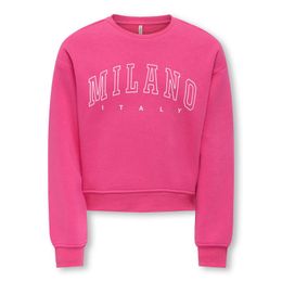KIDS Only Sweatshirt &raquo;KOGSWEAT LS CREW OVZ STAT SWT NOOS&laquo; Magenta Print:Milano - Italy 158/164 158/164 Sweater von KIDS Only f&uuml;r M&auml;dchen