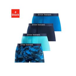 Bruno Banani Boxer &raquo;Boxershorts f&uuml;r Herren&laquo; Packung, 4er-Pack, 4 Stk. mit Palmendruck und unifarben aus Baumwollmischung blau...