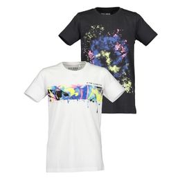 Blue Seven T-Shirt &raquo;Teenager Jungen T-Shirts&laquo; 2 Stk. M01 - WHITE+BLACK 176 176 Jungen T-Shirts mit coolen Farbeffekten
