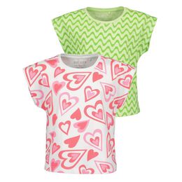 Blue Seven T-Shirt &raquo;Teenager M&auml;dchen T-Shirts&laquo; 2 Stk. M01 - WEISS + HL GR&Uuml;N 164 164 Sch&ouml;ne, farbintensive M&auml;dchen T-Shirts