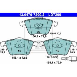 ATE Bremsensatz, Scheibenbremse Bremsensatz-Vorn und Hinten sg00000dhi Vorderachse voll 282mm 12mm f&uuml;r VAG SEAT Skoda