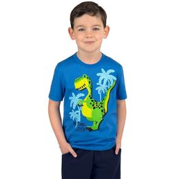 TRIGEMA T-Shirt »T-Shirt mit coolem Dino-Motiv« 1 Stk. electric-blue 128 128 Single-Jersey