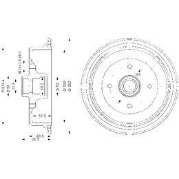 ATE Bremstrommel hinten rechts links f&uuml;r VAG 811501615B 893501615 24.0220-0016.1