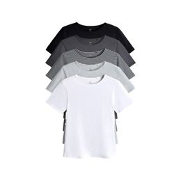 The Set T-Shirt Damen Gr&ouml;&szlig;e L dunkelgrau / graumeliert / schwarz / wei&szlig;