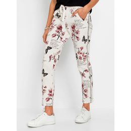 Bequeme Jeans Inspirationen, Herren, Gr. 54, Normalgr&ouml;&szlig;en, ecru, schwarz, bedruckt, 98% Baumwolle, 2% Elasthan, gemustert, lang, Jeans