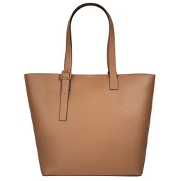 Shopper Bugatti "ZITA", Damen, Gr. B/H/T: 44cm x 34cm x 17cm onesize, braun (cognac), Kunstfaser, clean, Taschen Shopper