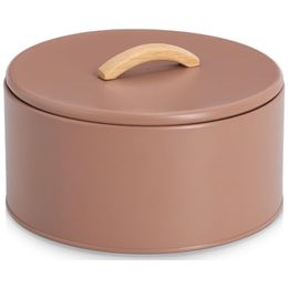 zeller PRESENT Aufbewahrungsbox "2400 ml, Metall/Gummibaum, mocca", B/H/T: 22cm x 13,5cm x 22cmmocca, Kinderzimmer, Aufbewahrungsboxen, Trendfarbe,