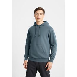 Jack & Jones Kapuzensweatshirt JACK & JONES "JJEBRADLEY SWEAT HOOD NOOS", Herren, Gr. 3XL, stormy weather, angeraute Sweatware, Obermaterial: 65% Polyester, 35% Baumwolle, unifarben, loose fit taillenbedeckt, ohne Ausschnitt, Rippb&uuml;ndchen, Sweatshirts, mit K&auml;nguru Tasche