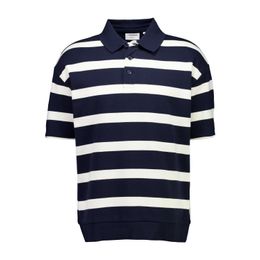 Poloshirt LINDBERGH "LINDBERGH Poloshirt", Damen, Gr. L, navy, Obermaterial: 85% Baumwolle, 15% Polyester, oversize, Shirts