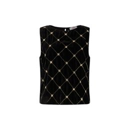 Lily & Lionel T-Shirt LILY AND LIONEL "Chiva Beaded Velvet Top Damen", Damen, Gr. 44, schwarz, 100% Polyester, normal normal, Rundhals, Shirts T-Shirt