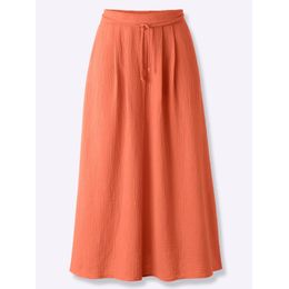 Schlupfrock Inspirationen, Damen, Gr. 44, papaya, 100% Baumwolle, unifarben, wadenlang, R&ouml;cke