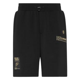 Jogginghose Plein Sport "Shorts", Herren, Gr. L, US-Gr&ouml;&szlig;en, 0294, schwarz, lightgold, Obermaterial: 88% Baumwolle, 12% Polyester, Hosen Jogginghose