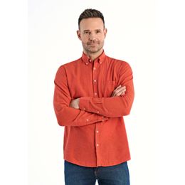 JACK'S INN 54 Leinenhemd JACK’S "JACK'S Leinenhemd", Jungen, Gr. L, Normalgrößen, coral orange, Obermaterial: 55% Leinen, 45% Baumwolle, Hemden