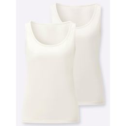 Casual Looks Damen Shirttopecru, ecru, Gr. 40, unifarben, 100% Baumwolle, Tops