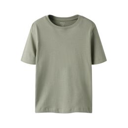 T-Shirt name it "NKMVOBBO SS NREG TOP NOOS", Jungen, Gr. 116, shadow, Jersey, Obermaterial: 100% Baumwolle, unifarben, loose fit hüftlang, Rundhals, abgesteppte Kante, Shirts T-Shirt