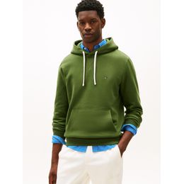 Hoodie Tommy Hilfiger "ESS SEASONAL FLEECE HOODY mit Kapuze und K&auml;ngurutasche", Herren, Gr. S, mountain pine, Sweatware, Obermaterial: 60% Baumwolle, 40% Polyester, bequem h&uuml;ftlang, elastischer Bund, Sweatshirts Hoodie