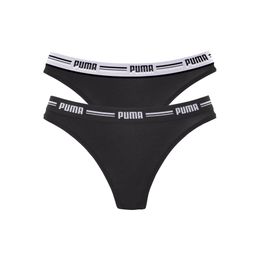 String Puma "Iconic", Damen, Gr. XS, schwarz, Obermaterial: 57% Baumwolle, 38% Modal, 5% Elasthan, unifarben, Unterhosen String, mit weichem Logob&uuml;ndchen