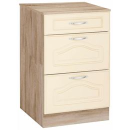 Wiho-K&uuml;chen wiho K&uuml;chen Unterschrank &raquo;Linz&laquo; 50 cm breit, mit 2 gro&szlig;en Ausz&uuml;gen, in Landhaus-Optik beige
