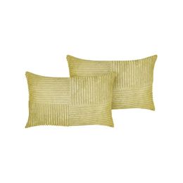 Beliani 2er-Set Dekokissen MILLET in Grün | Gr.: onesize