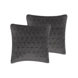 Beliani 2er-Set Dekokissen LALAM in Grau | Gr.: onesize