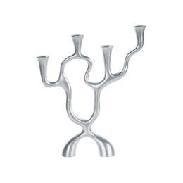 Beliani Kerzenst&auml;nder FAMOES in Silber - (W) 32 x (H) 41 x (L) 6 cm | Gr.: onesize